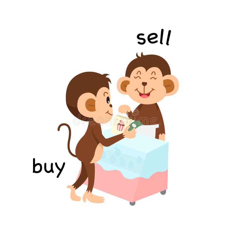 Opposite Sell and Buy Illustration Stock Vector - Illustration of ...