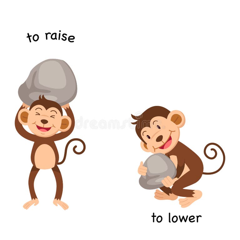 Opposite To Raise and To Lower Stock Vector - Illustration of ...