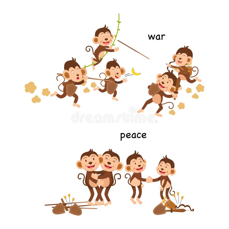 War and Peace Opposite Signs. Vector Illustration Stock Vector ...
