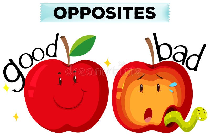 Opposite Wordcard with Good and Bad Stock Vector - Illustration of ...