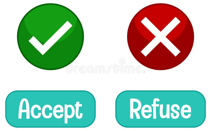Accept and refuse sign stock vector. Illustration of option - 23739882 Accept and refuse sign stock vector. Illustration of option - 23739882