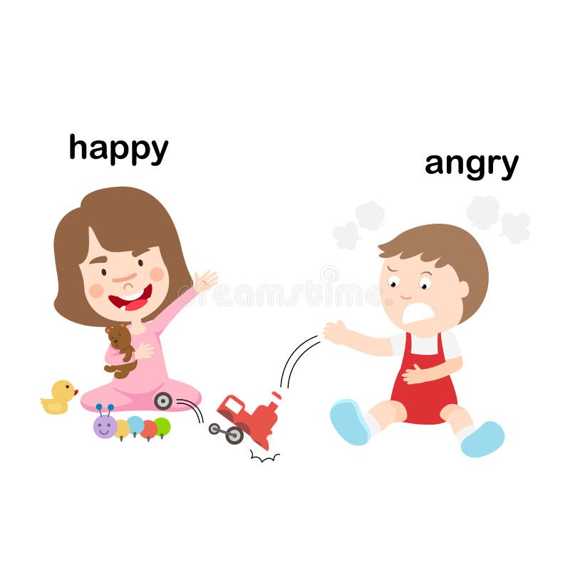 Opposite Words Happy Sad Stock Illustrations – 35 Opposite Words Happy ...