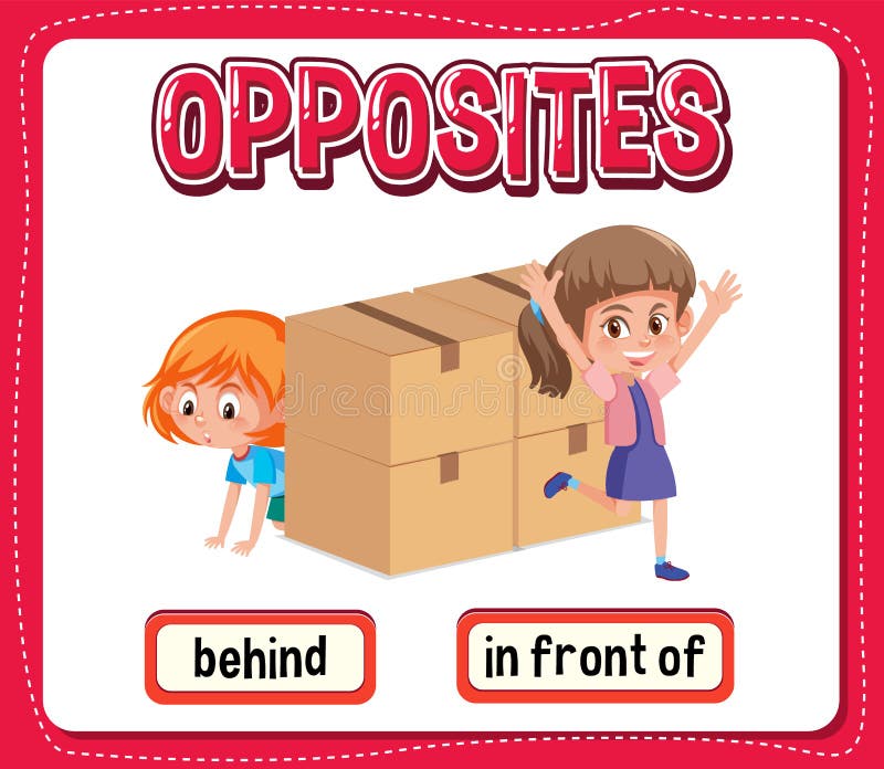 Opposite Words for Behind and in Front of Stock Vector - Illustration ...