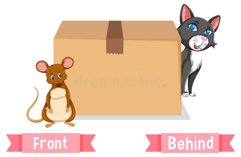 Opposite Words for Front and Behind Stock Vector - Illustration of ...