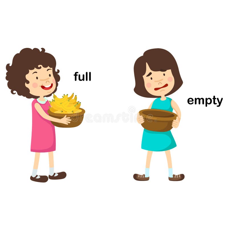 Opposite Words Full And Empty Stock Vector - Illustration of clip ...