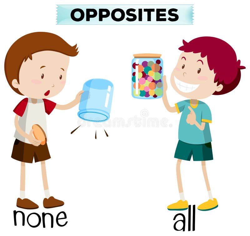 Words Tall and Short Flashcard with Cartoon Characters. Opposite ...