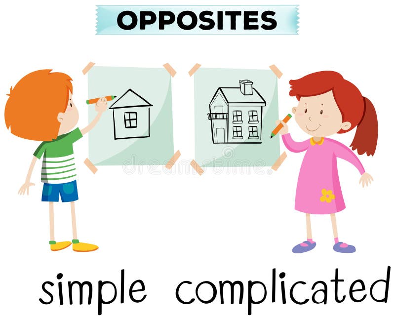 Simple vs complicated stock illustration. Illustration of complex ...