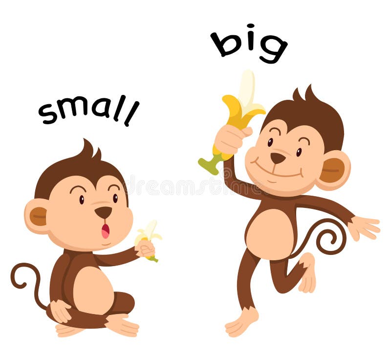 Opposite Words Small and Big Stock Vector - Illustration of antonym ...