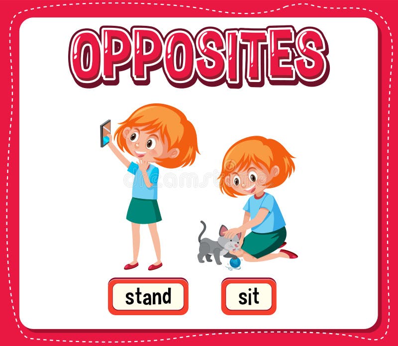 Opposite Words Sit Stand Stock Illustrations – 14 Opposite Words Sit ...