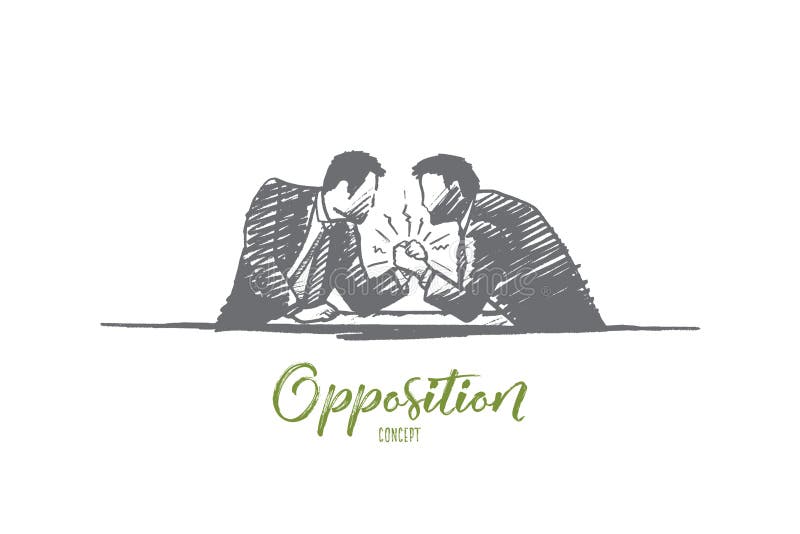 Opposition Concept. Hand Drawn Isolated Vector Stock Vector ...