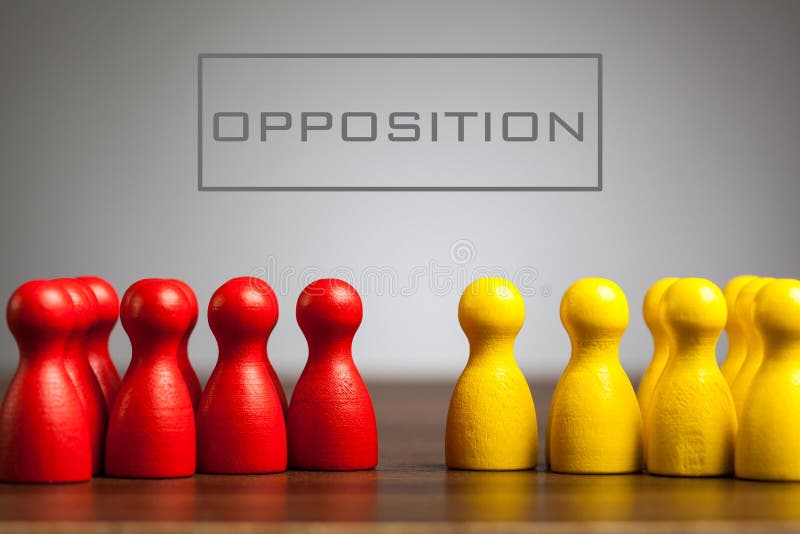 Opposition Concept with Pawn Figurines on Table Stock Photo - Image of ...
