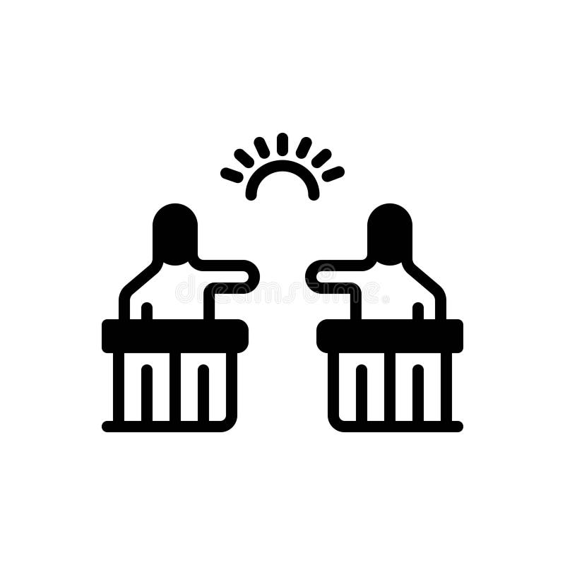 Black Solid Icon for Opposition, Objection and Court Stock Vector ...