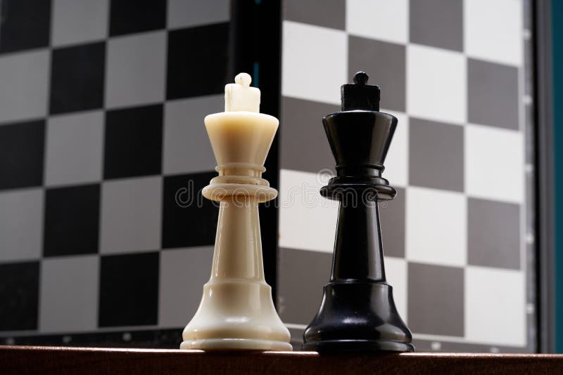 Opposition of King Chess Piece Against Chess Board Stock Photo - Image ...