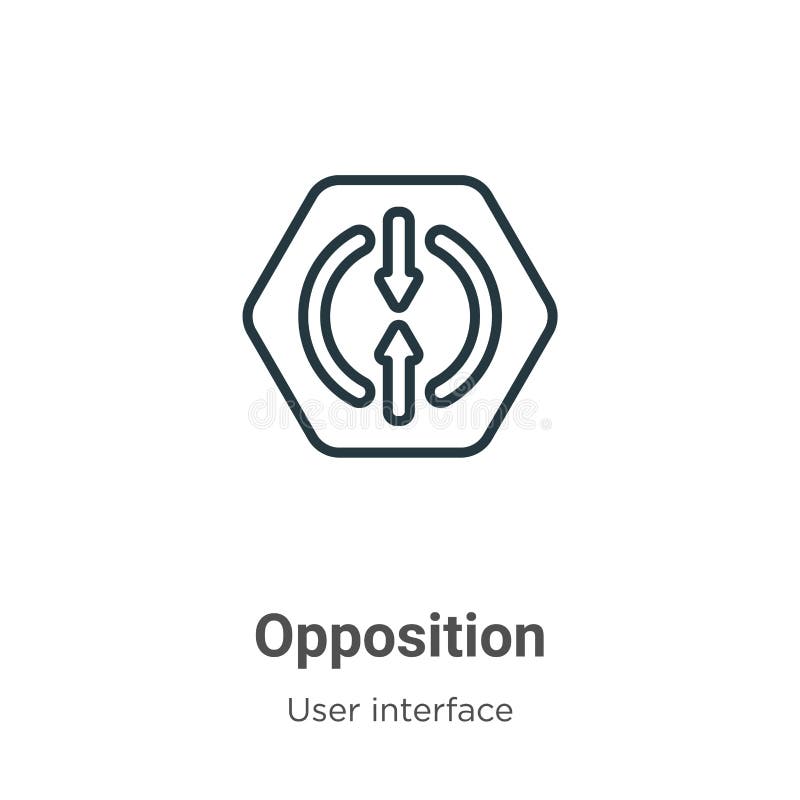 Opposition Outline Vector Icon. Thin Line Black Opposition Icon, Flat ...