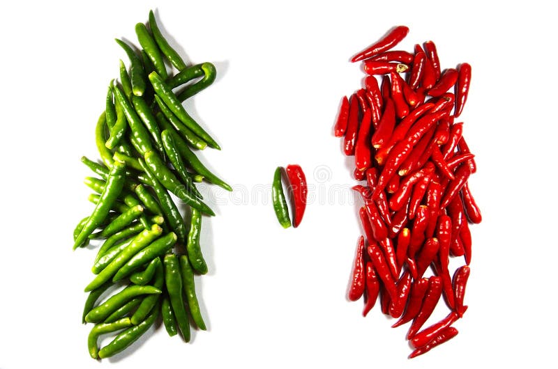 Opposition of Two Heaps of Chili Papers Stock Image - Image of ...
