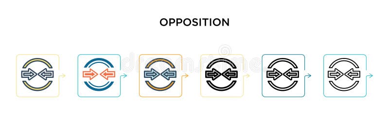 Opposition Outline Vector Icon. Thin Line Black Opposition Icon, Flat ...