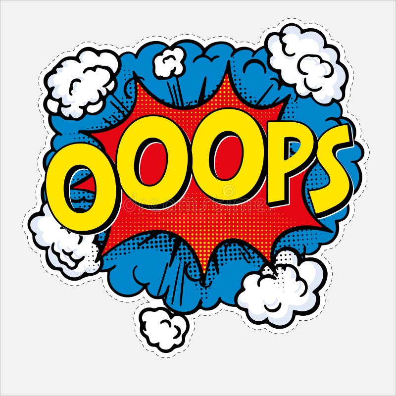 Opps. Pop Art Comic Book Text Speech Bubble Stock Vector - Illustration ...