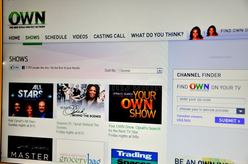 Oprah television OWN editorial image. Image of gail, channel - 17970740