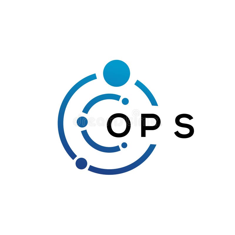 OPS Letter Technology Logo Design on White Background. OPS Creative ...