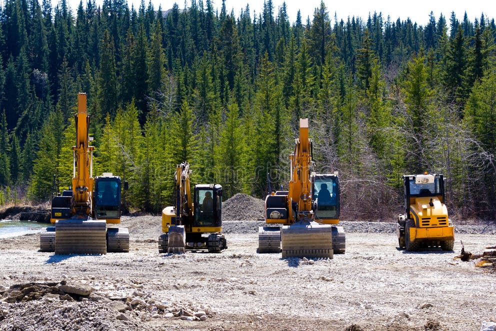 Opstelling Van Aarde De Bewegende Machines Stock Afbeelding - Image of ...