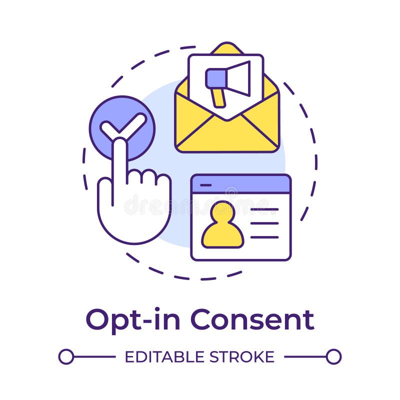 Opt in Consent Multi Color Concept Icon Stock Vector - Illustration of ...