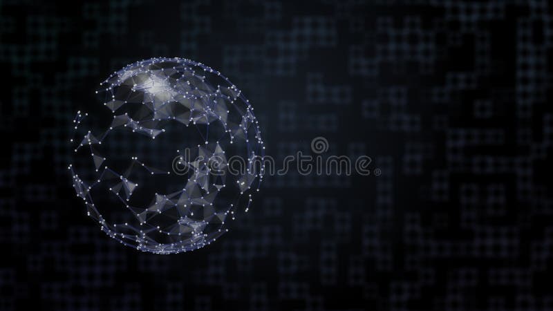 Optic Abstract Background of Planet in Net of Internet Connections Over ...