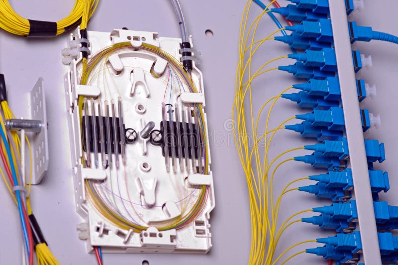 Optic cable connection stock image. Image of head, electronic - 21997293