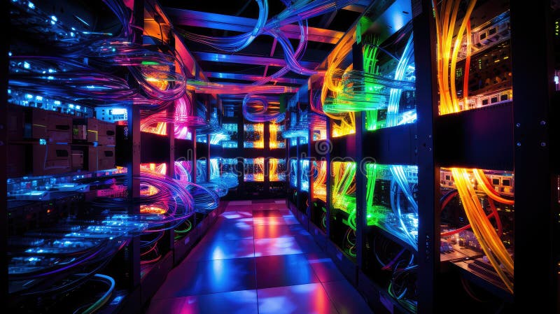 Optic data networks stock illustration. Illustration of systems - 388941918