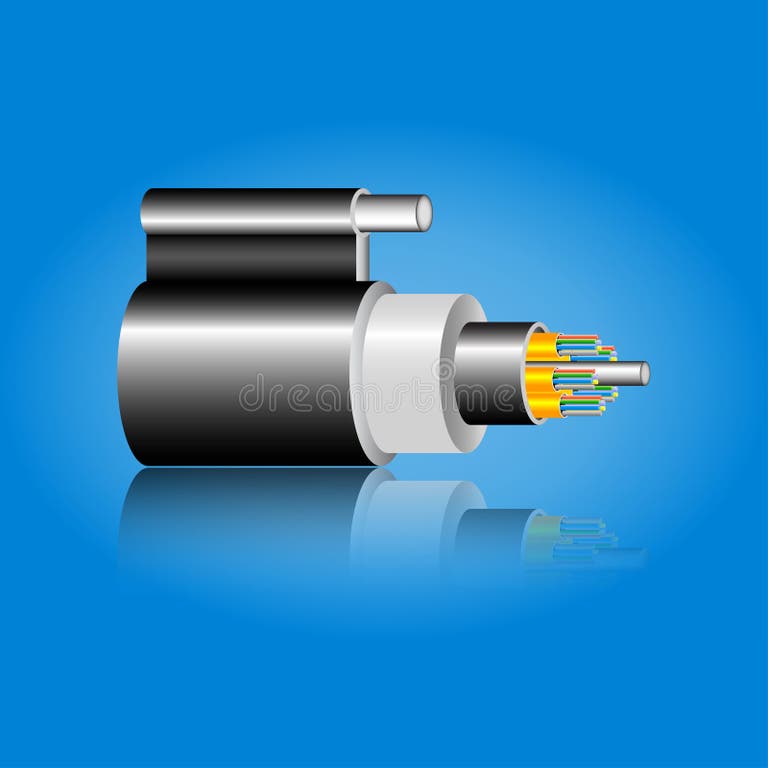 Optic fiber cable stock vector. Illustration of energy - 51592676