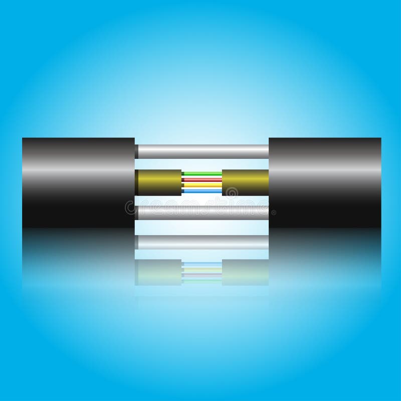 Optic fiber cable stock vector. Illustration of digital - 52242202