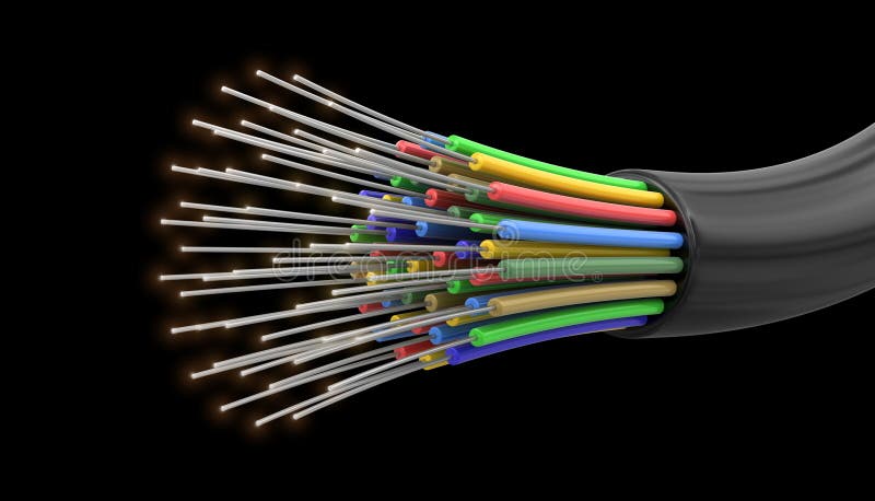 Optic Fiber Cable (clipping Path Included) Stock Illustration ...