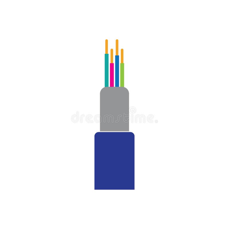 Optic Fiber Cable Vector Icon Illustration Design Template Stock Vector ...