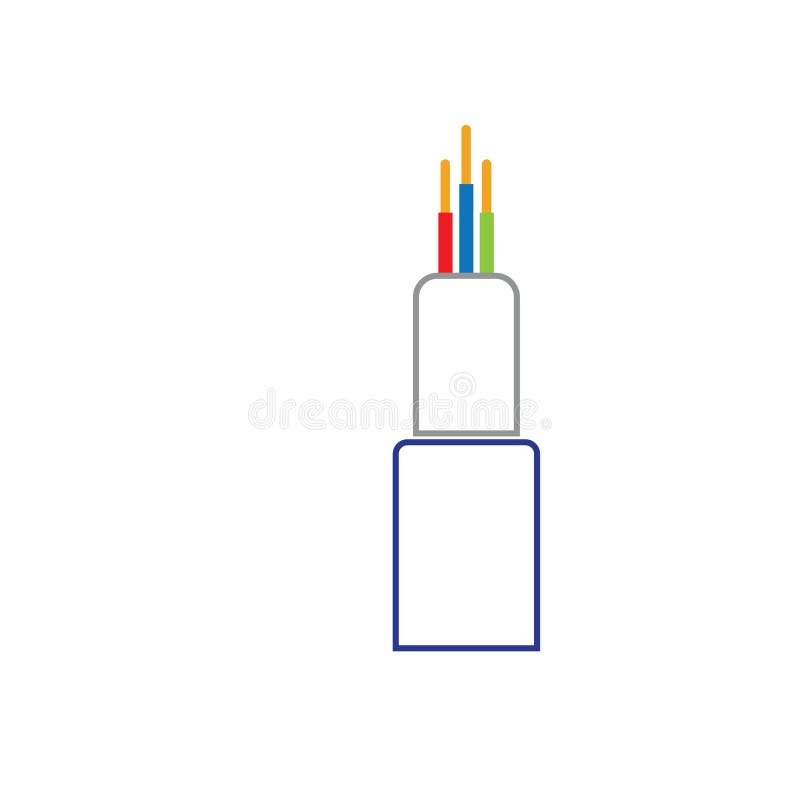 Optic Fiber Cable Vector Icon Illustration Design Template Stock Vector ...