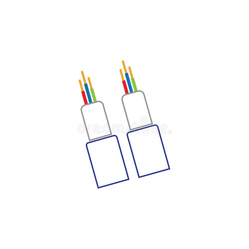 Optic Fiber Cable Vector Icon Illustration Design Template Stock Vector ...