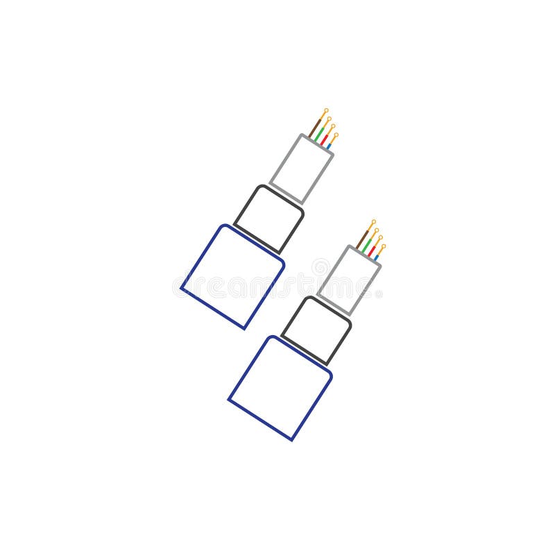 Optic Fiber Cable Vector Icon Illustration Design Template Stock Vector ...