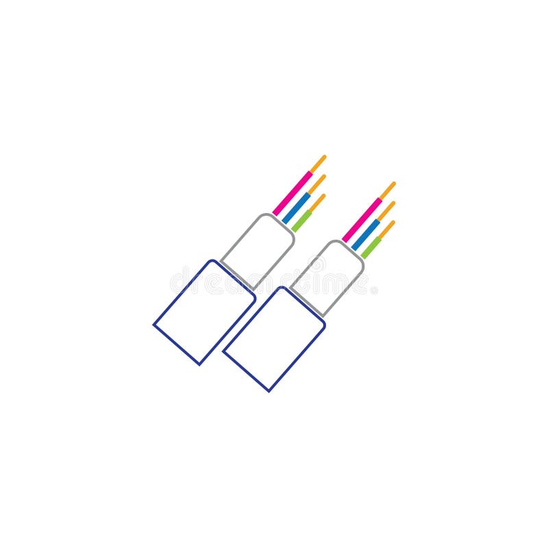 Optic Fiber Cable Vector Icon Illustration Design Template Stock Vector ...