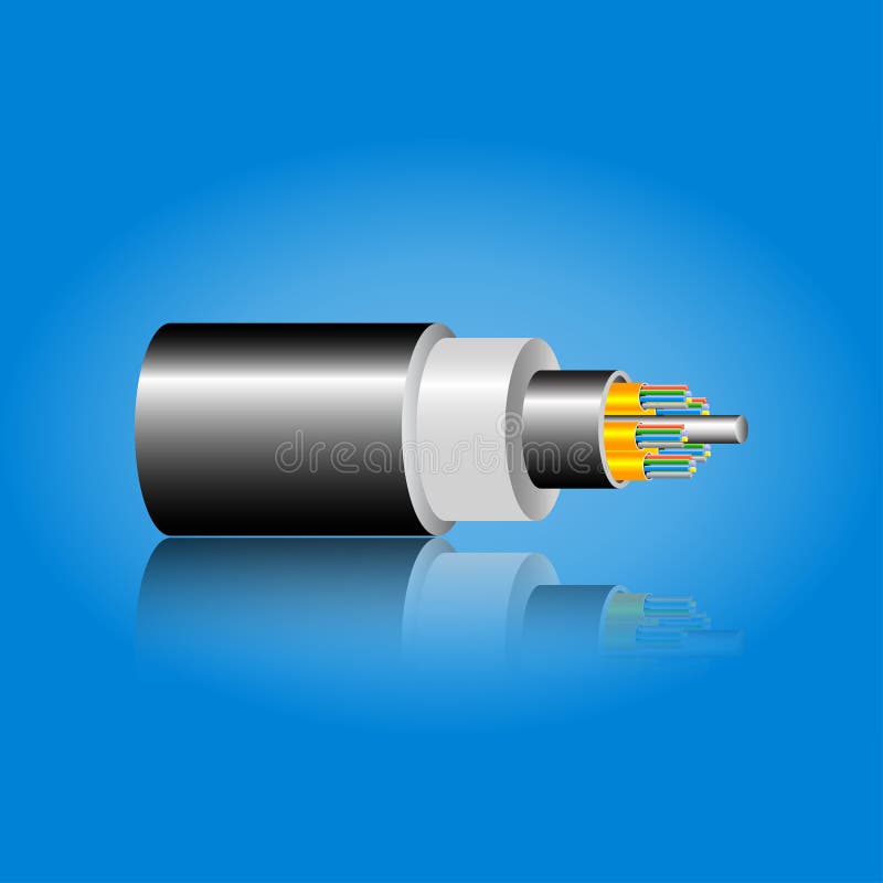 Optic fiber cable stock vector. Illustration of generated - 51599970