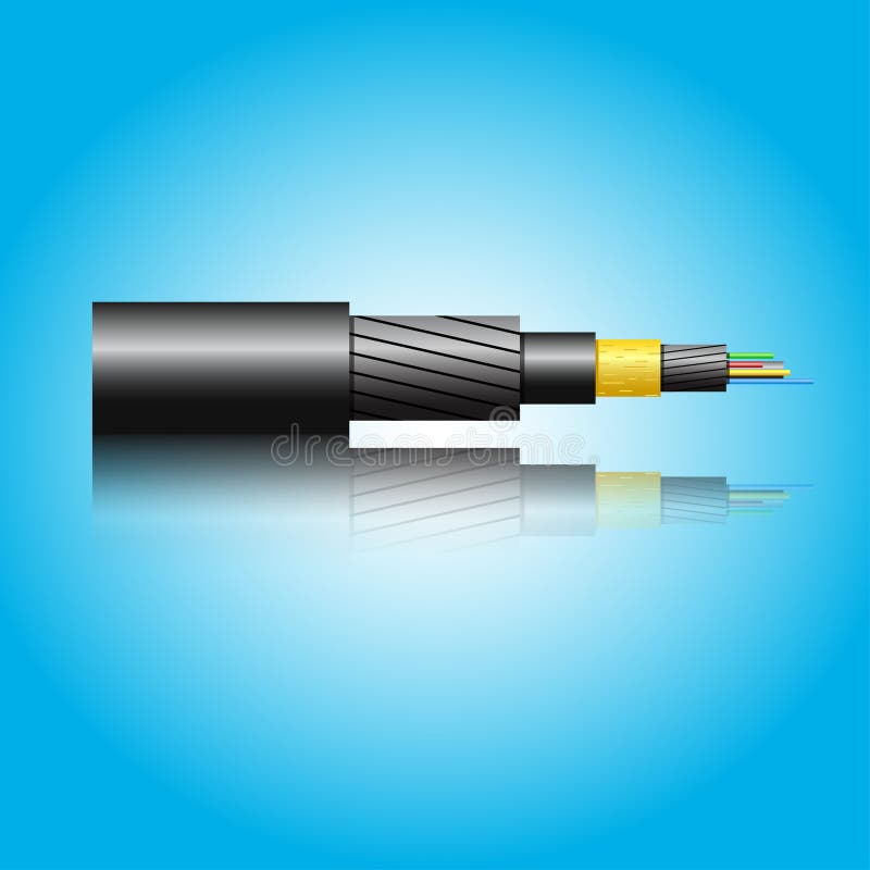 Optic fiber cable stock vector. Illustration of downloading - 52196810