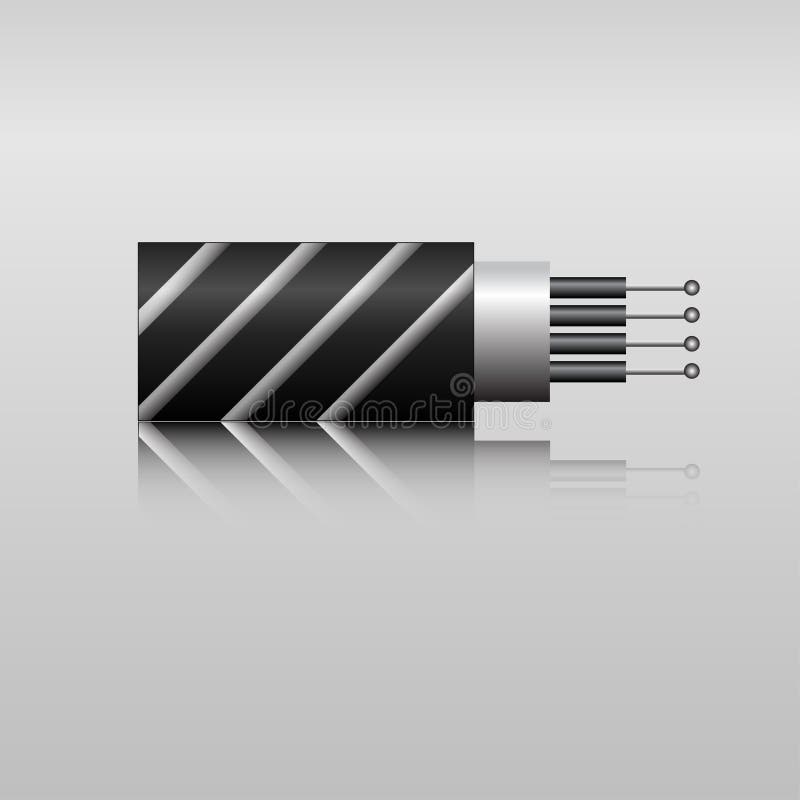 Optic fiber cable stock vector. Illustration of electronics - 52196814