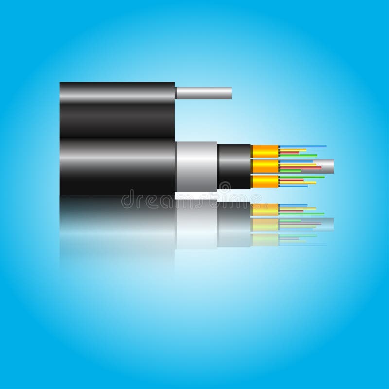 Optic fiber cable stock vector. Illustration of optical - 52197911
