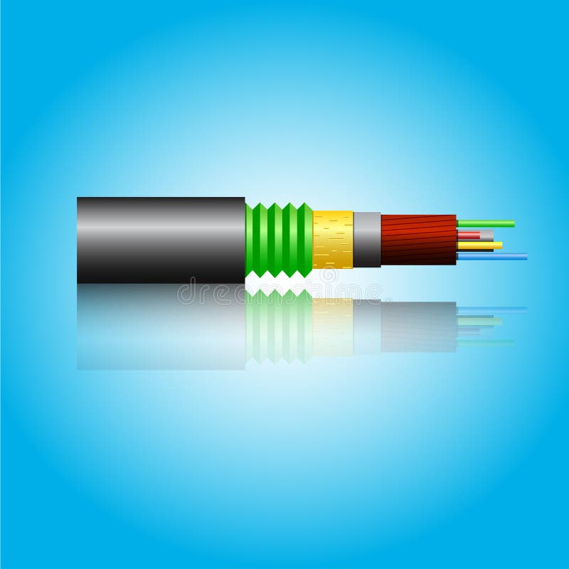 Optic fiber cable stock vector. Illustration of optical - 52239901