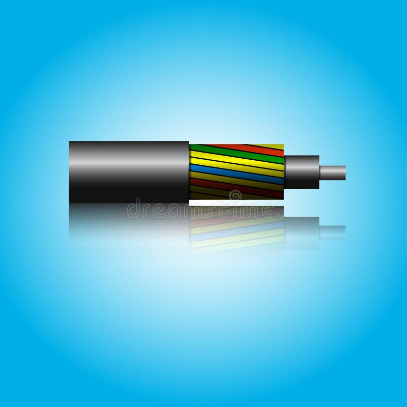 Optic fiber cable stock vector. Illustration of fiber - 52199228