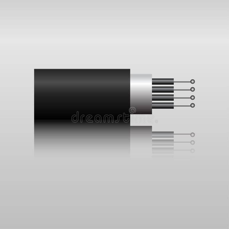 Optic fiber cable stock vector. Illustration of global - 52199240