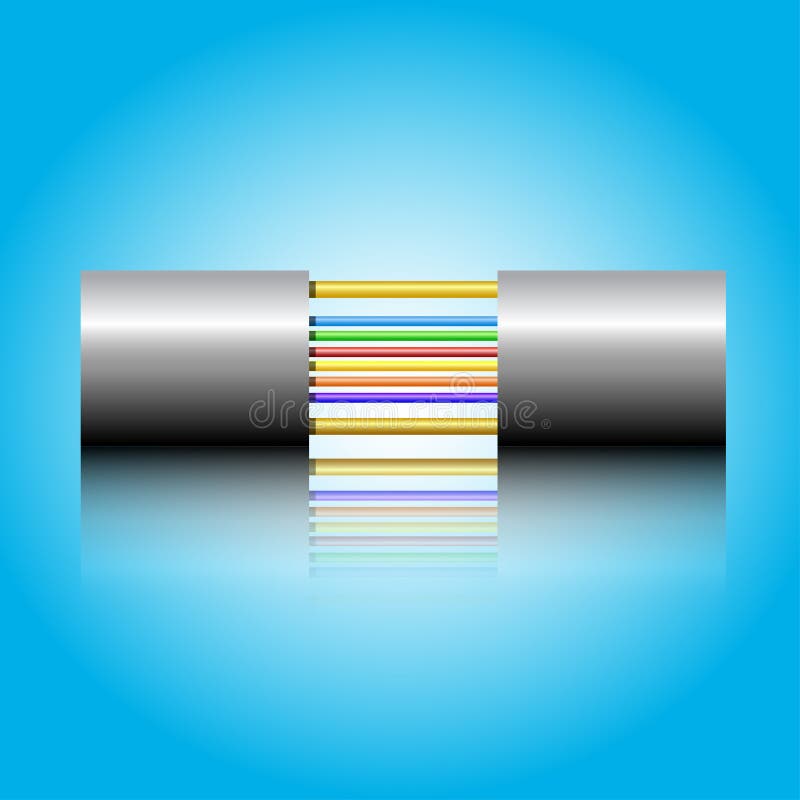 Optic fiber cable stock vector. Illustration of interconnect - 52239841