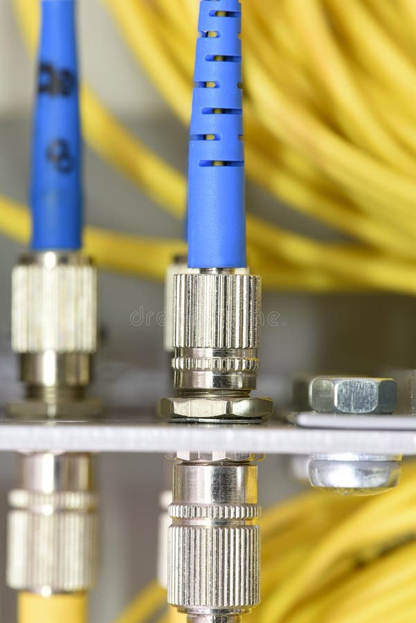 Optic Fiber Cables on Distribution Panel Stock Photo - Image of ...