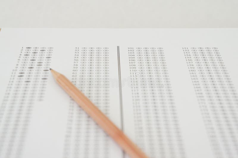 Optical answer sheet stock image. Image of marked, optical - 189924521