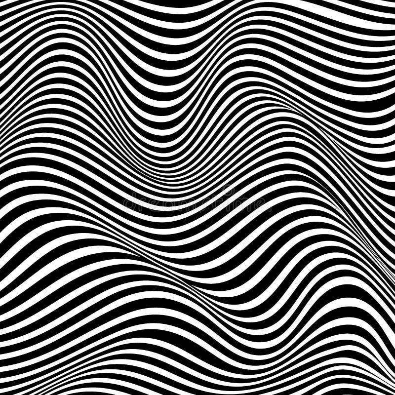 Mobious Wave Stripe. Geometric Line Abstract Seamless Pattern. Black ...