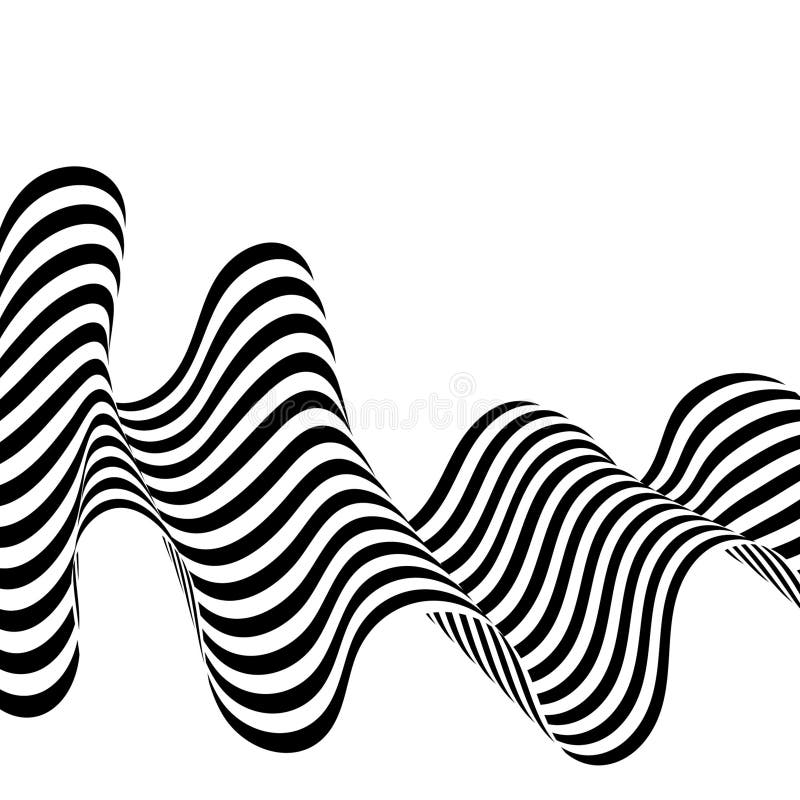 Optical Art Abstract Background. Wave Design Black and White. Eps 10 ...