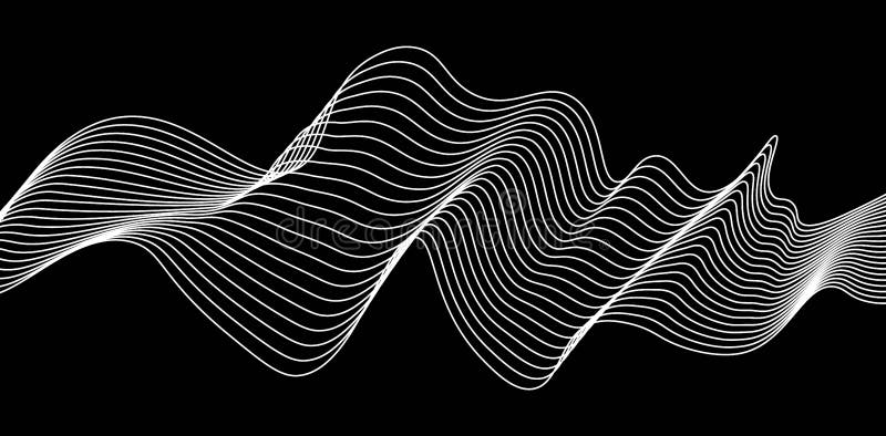 Optical Art Abstract Background Wave Design Black and White Stock ...