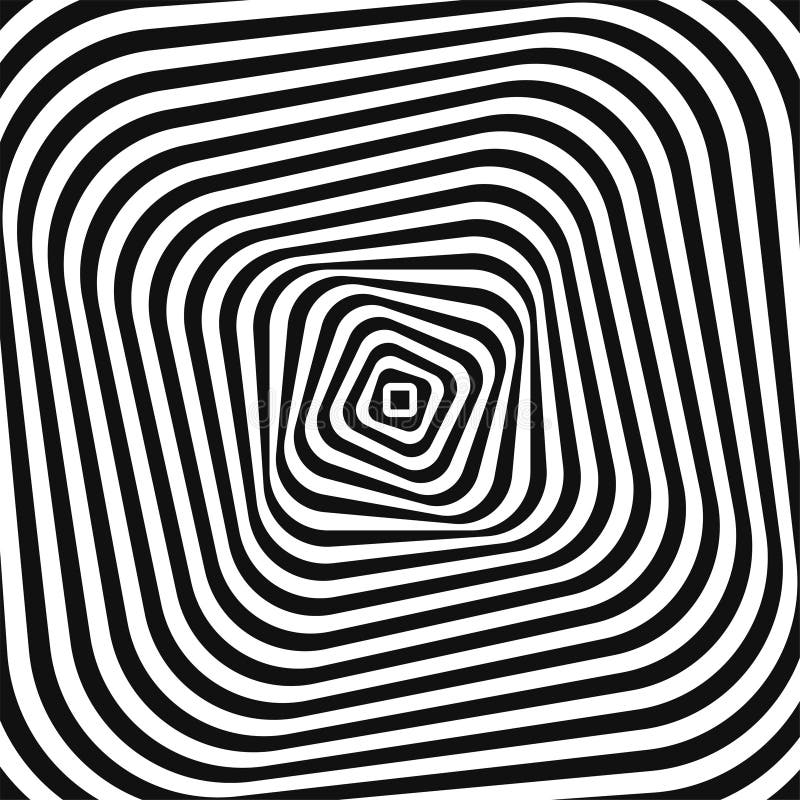 Optical Art Square Illusion Pattern Stock Vector - Illustration of ...